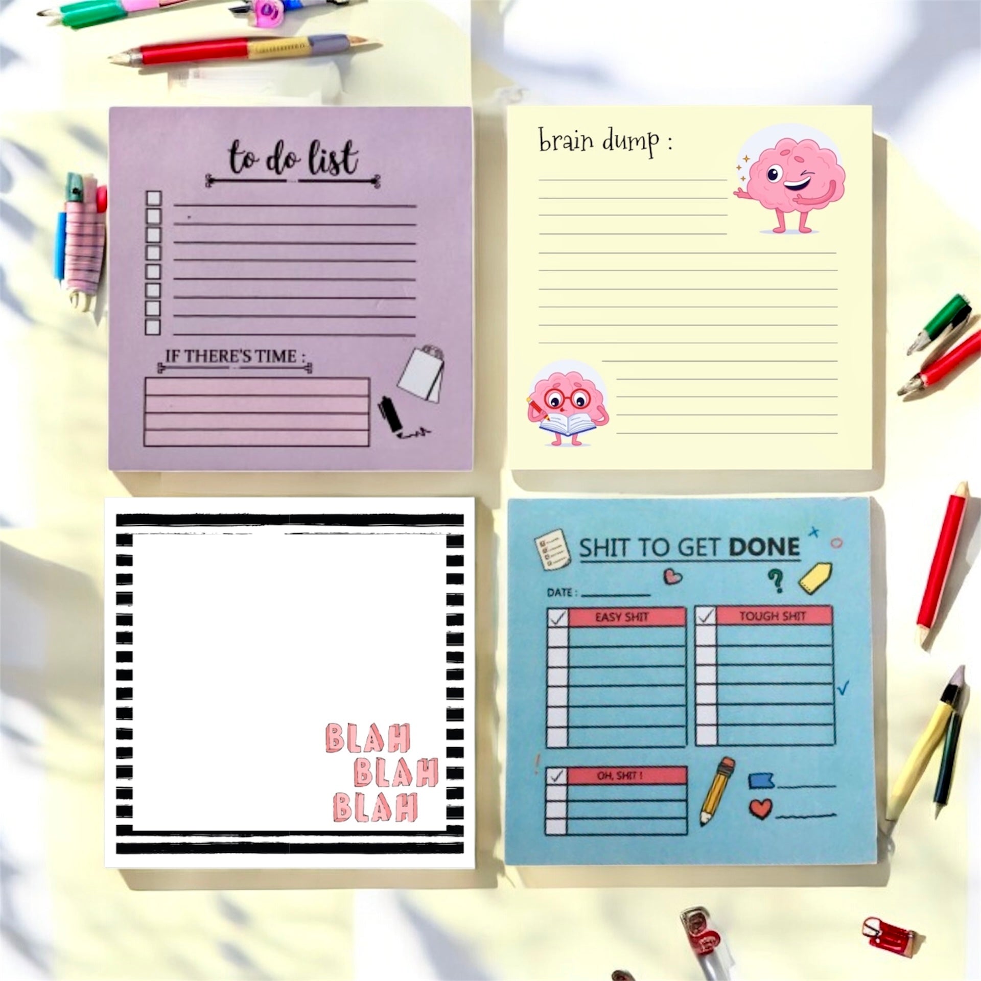 Memo Block Combo – Memo Madness | Fun & Quirky Desk Memo Set – Just In Case